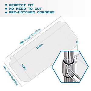 BRIAN & DANY Wire Shelf Liner 14" X 24", Heavy Duty Shelf Liners for Wire Shelving, Waterproof Protector Mats, Set of 3, Transparent
