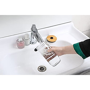 TOPZGEELY 2 Pack 24 Oz Mason Jar Drinking Glasses Cups Bamboo Lids Straws