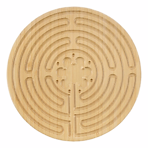 BambooMN 8" Dia Carbonized Brown Bamboo Finger Labyrinth for Meditation and Prayer, 7 Circuit Chartres Style, 10 Pieces