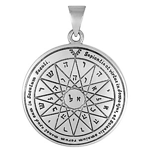 Moonlight Mysteries Sterling Silver Fourth Pentacle of Mercury Talisman for Wealth