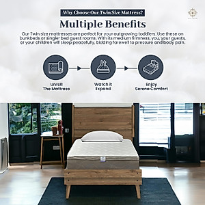 Aylas Furniture Twin Bed Mattress - 10 Inch Hybrid Twin Mattress with High Density & Comfort Cold Foam with Continuous Coil Bonnell Springs - Eco-Friendly, Breathable Twin Size Mattress Medium Firm