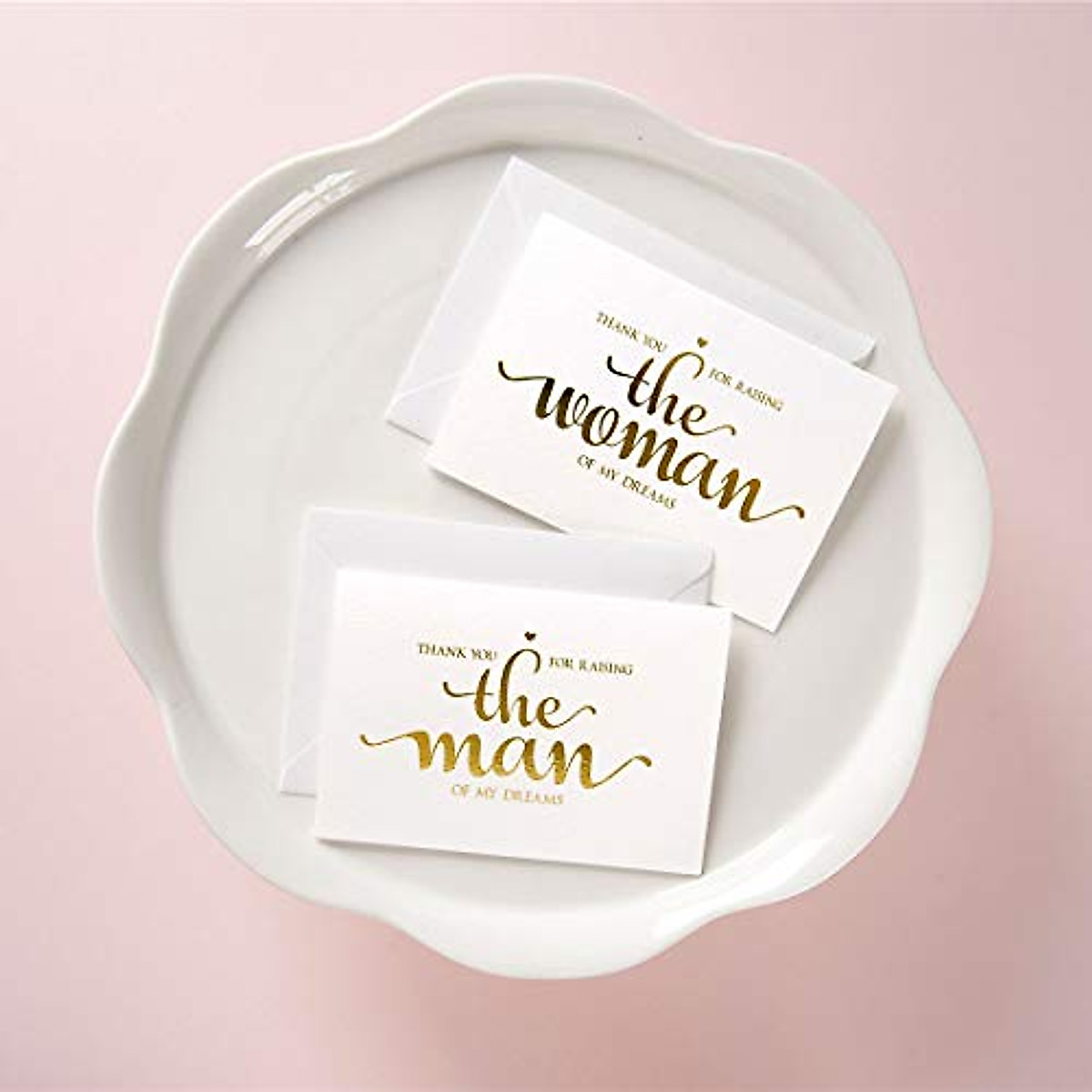 MAGJUCHE Thank You for Raising The Man, The Women of My Dreams, Gold Foil Wedding Day Cards Set to Your in Laws, from Bride and Groom