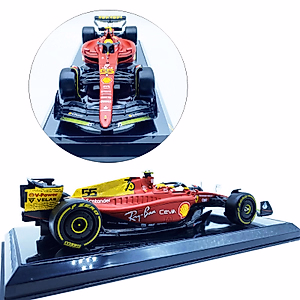 HTLNUZD Bburago 1/24 2022 New F1-75#55 for Ferrari 75th Anniversary Sainz Static Formula One Alloy Racing Car Die Cast Vehicles Model Collectible Gift