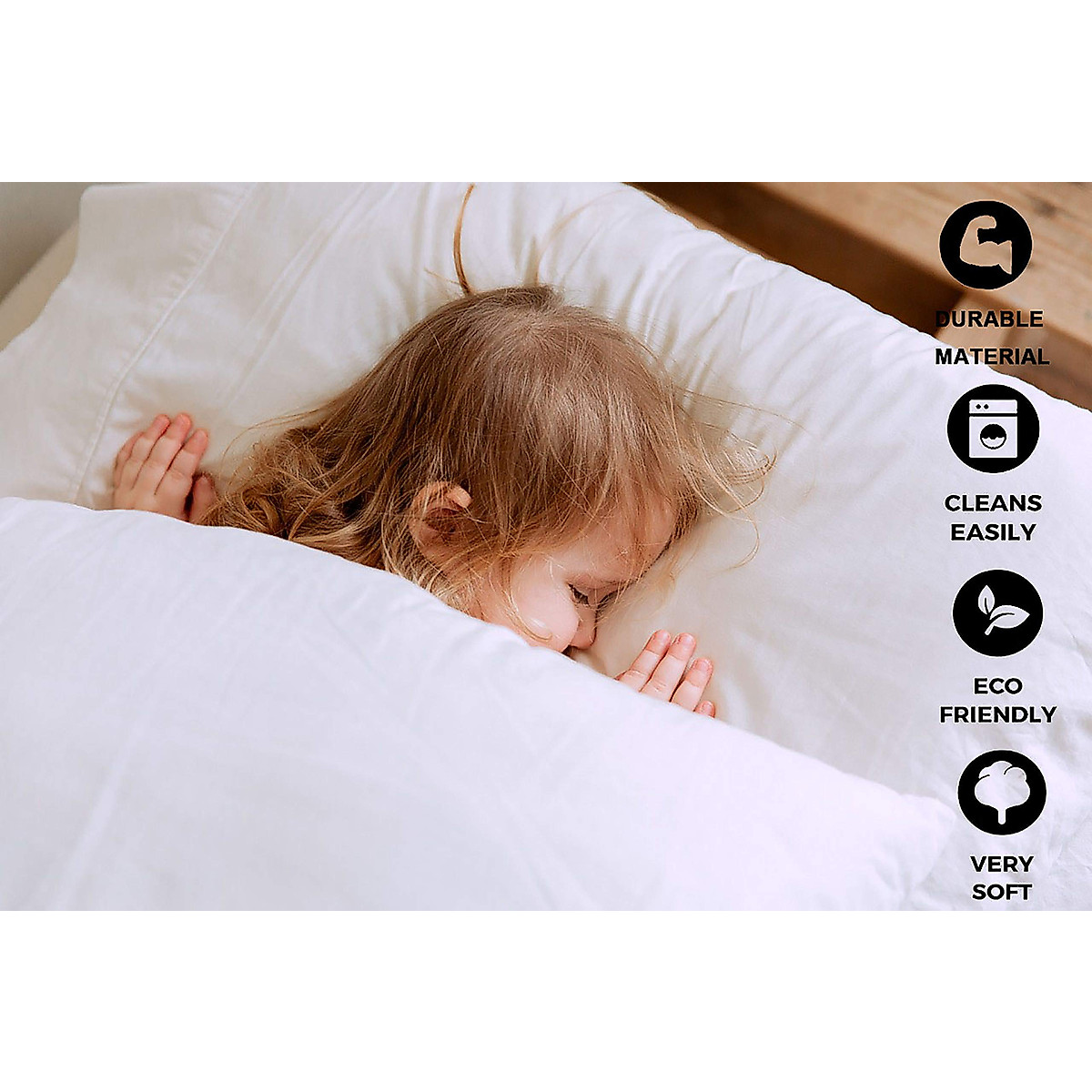 Lasimonne White Pillowcases,Pack of 6, Standard/Queen Size, 200 Thread Count Percale, CVC Pillow Cover