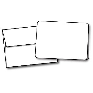 Desktop Publishing Supplies Heavyweight Blank White A2 Greeting Card Sets with Rounded Corners - 4.25" x 5.5" - 40 Folding Cards with Envelopes