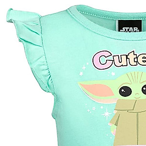 STAR WARS The Child Toddler Girls Short Sleeve Dress Teal 5T