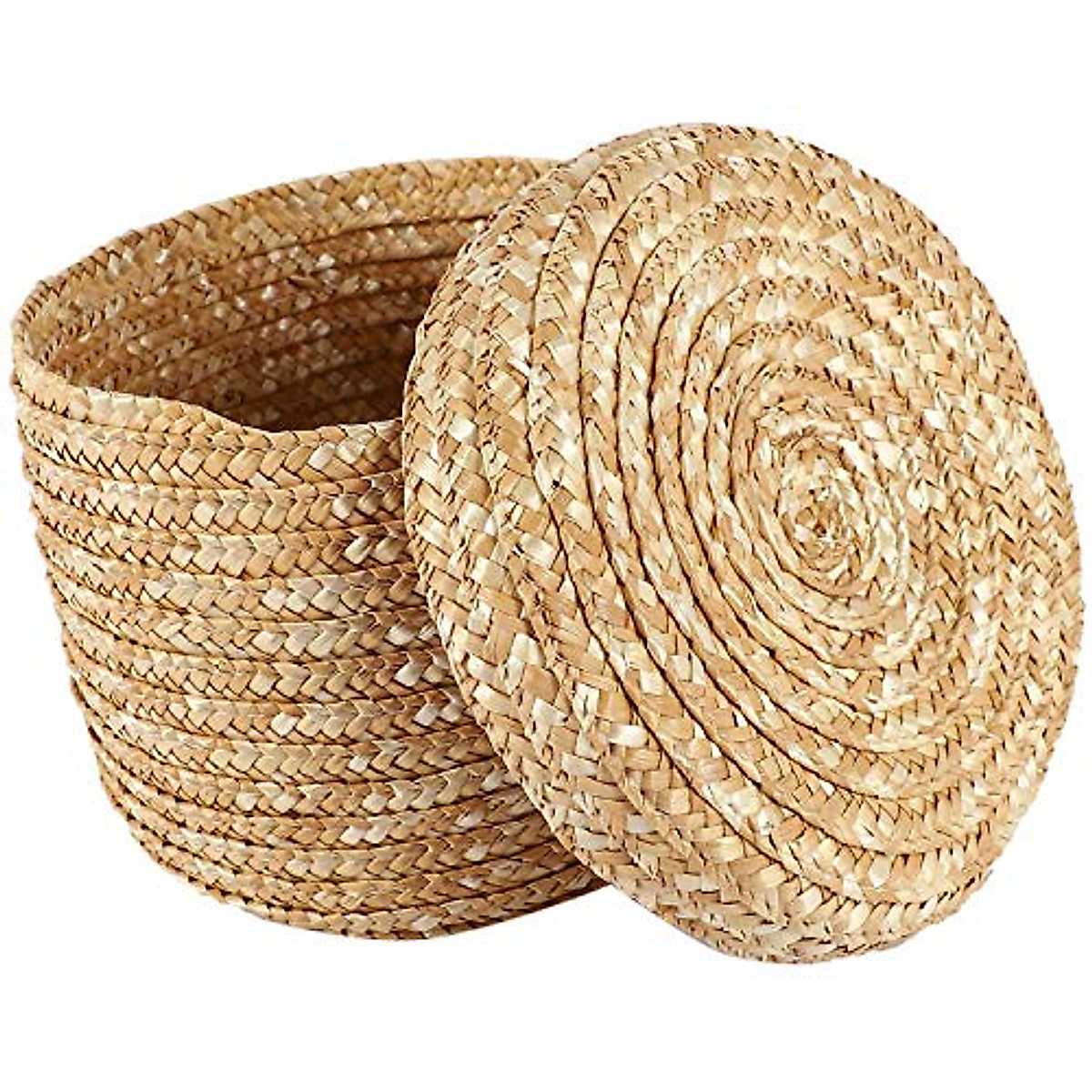 Smala Wheat Straw Woven Storage Basket Storage Basket Innovative Basket Rustic Natural Brown Finish Storage Decorative Basket(Medium )