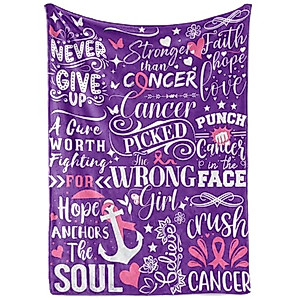 InnoBeta Cancer Survivor Gifts for Women, Flannel Throw Blankets Cancer Gifts for Women Girls, Super Soft & Skin-Friendly, Best Gifts for Cancer Patients, Perfect Get Well Soon Gifts, 50” x 65”