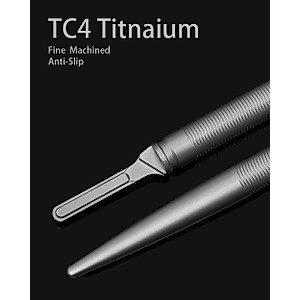 Tenchilon TS476 Small Slim Pocket Scalpel Knife, 10pcs #11 Replaceable Blades, 4.76 inches TC4 Titanium Handle