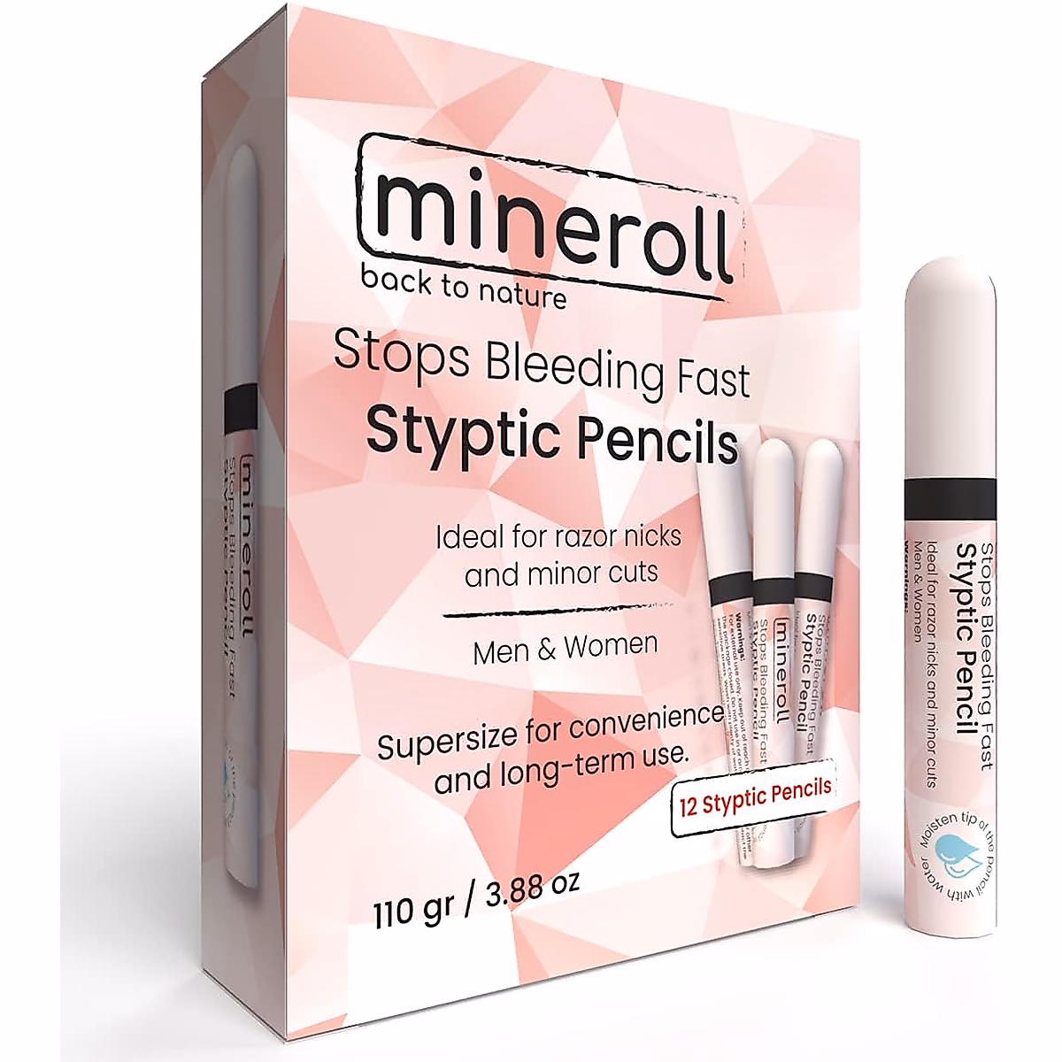 Styptic Pencils Shave Accessories (12 Pencils) Stops Bleeding Fast for Shaving Nicks, Razor Cuts for Men & Women - Sanitary and Great for Barbers or Personal (1)