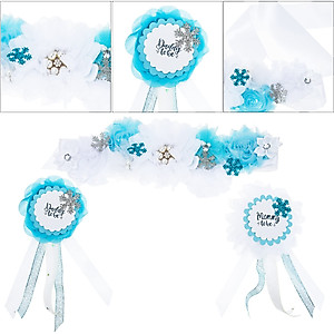 LUOZZY Blue Maternity Sash Mom to Be & Daddy to Be Corsage Pin Baby Shower Button Pregnancy Sash Gender Reveal Souvenir Supplies