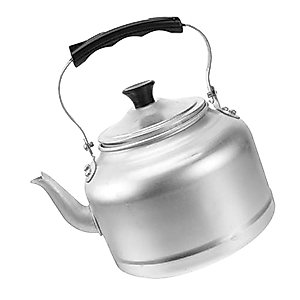 Kettle Metal Coffee Pot Metal Water Jug Metal Teapot Coffee Kettle Convenient Water Kettle Silver Household Coal Stove Tea Kettle teapot (Color : Silver, Size : 18X18X12CM)