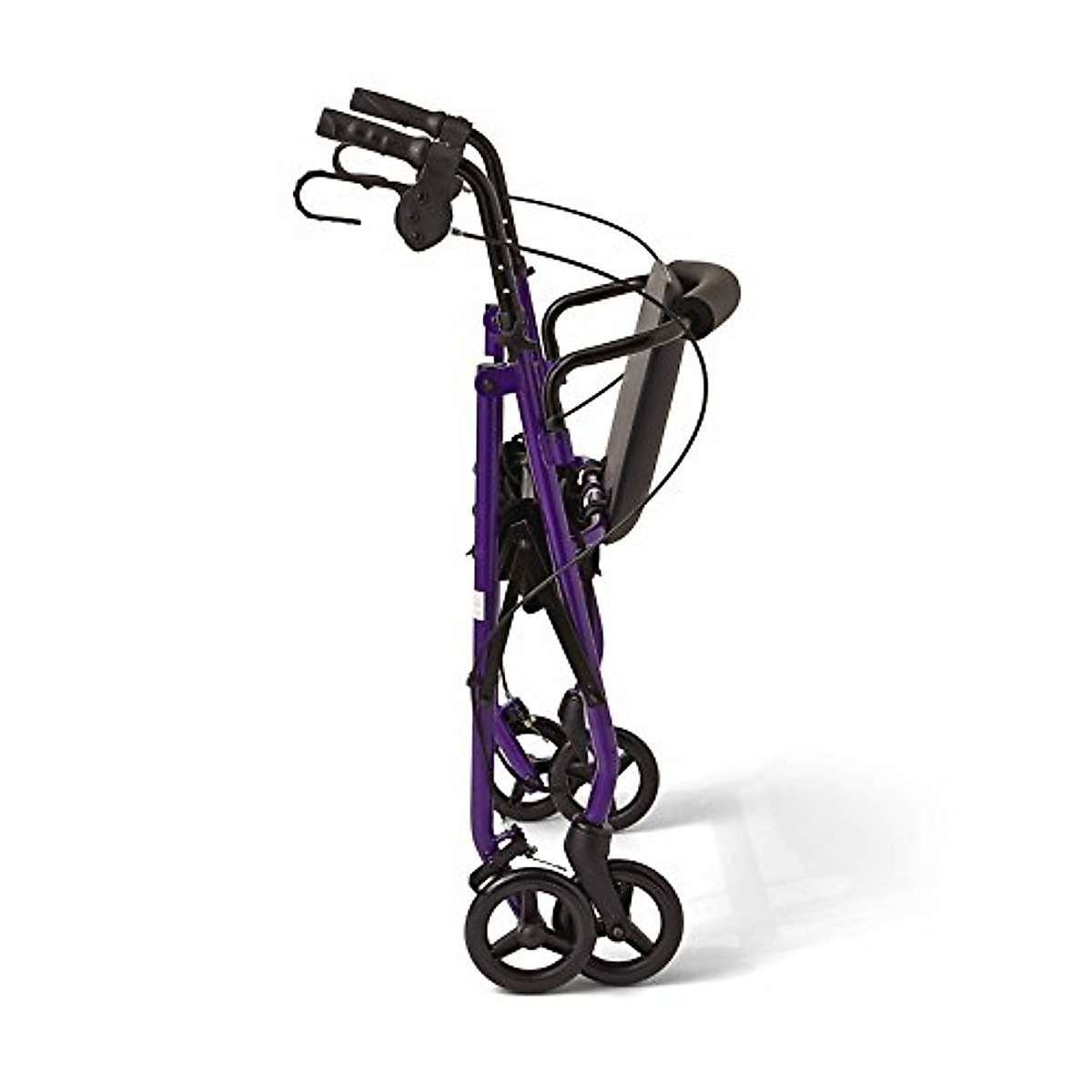 Medline Aluminum Rollator Walker with Seat, Folding Mobility Rolling Walker has 6 inch Wheels, Purple