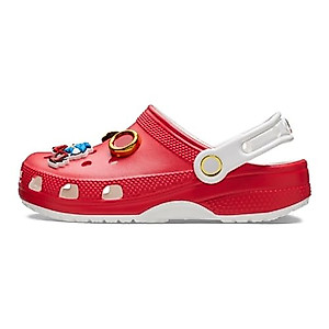 Crocs Sonic The Hedgehog Classic Clogs, Kids and Toddler Shoes, Red, 5 US Unisex Big