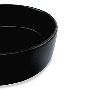 roro Ceramic Stoneware Hand-Molded Glossy Black 8 inch large Salad or Pasta Bowl | Pet Friendly