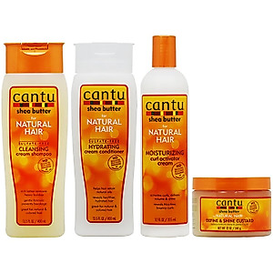 Cantu Cleansing Cream Shampoo + Conditioner + Curl Activator Cream + Define & Shine Custard"Set"