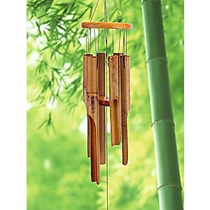 Afirst Wooden Wind Chimes Outdoor, Bamboo Wind Chimes with Amazing Deep Tone for Patio Garden Home Décor, Natural Beautiful Sound