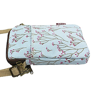 RARITYUS Canvas Small Crossbody Cell Phone Purse Cute Shoulder Bag with Adjustable Strap for Women Blue