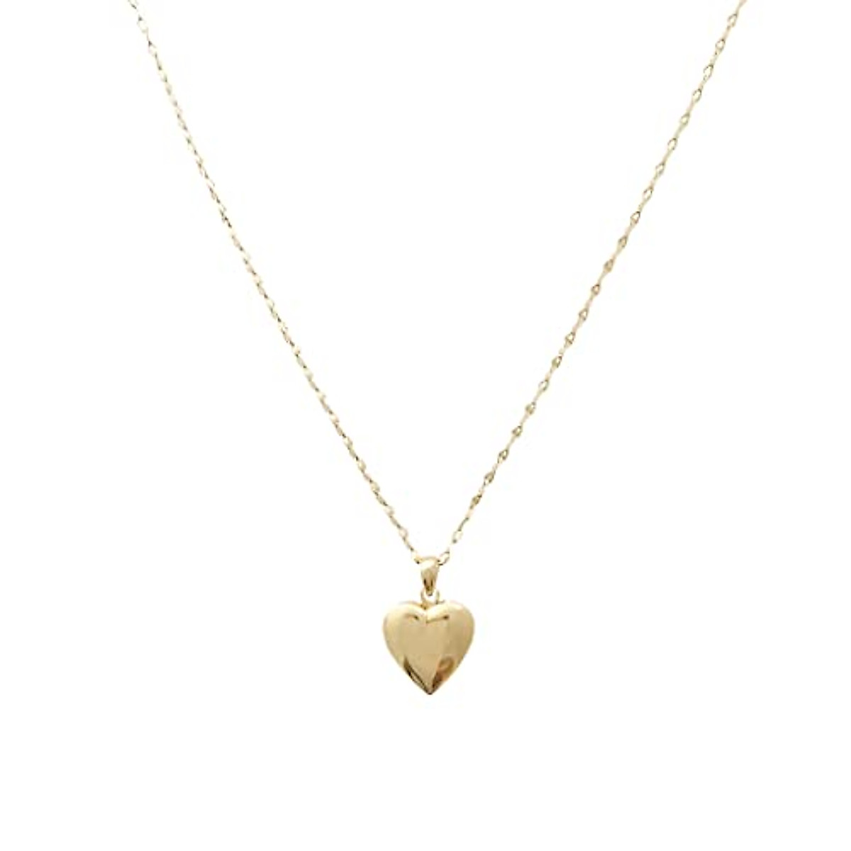 Honeycat Puffy Heart Locket Charm Necklace in Gold, Rose Gold, or Silver | Minimalist, Delicate (Gold)