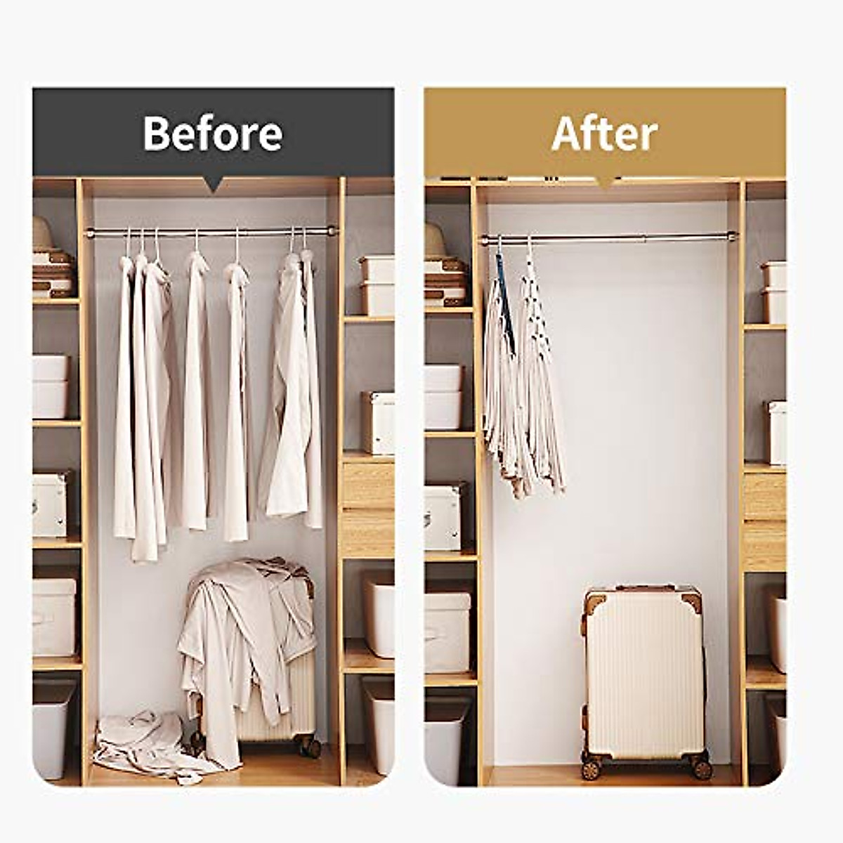 Magic Pant Hanger Multi Functional Non-Slip Pants Rack 5 Layers Space Saving Closet Storage Organizer for Jeans Trousers Pants Scarf Skirts 1 Pack (Grey)