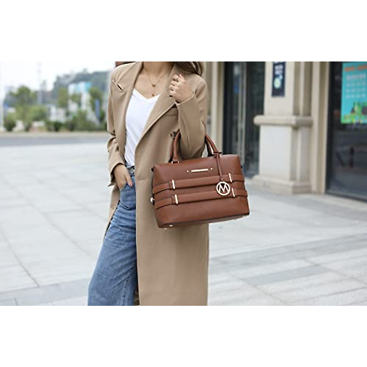 MKF Collection Satchel Bag For Women Top Handle Handbag Purse Black