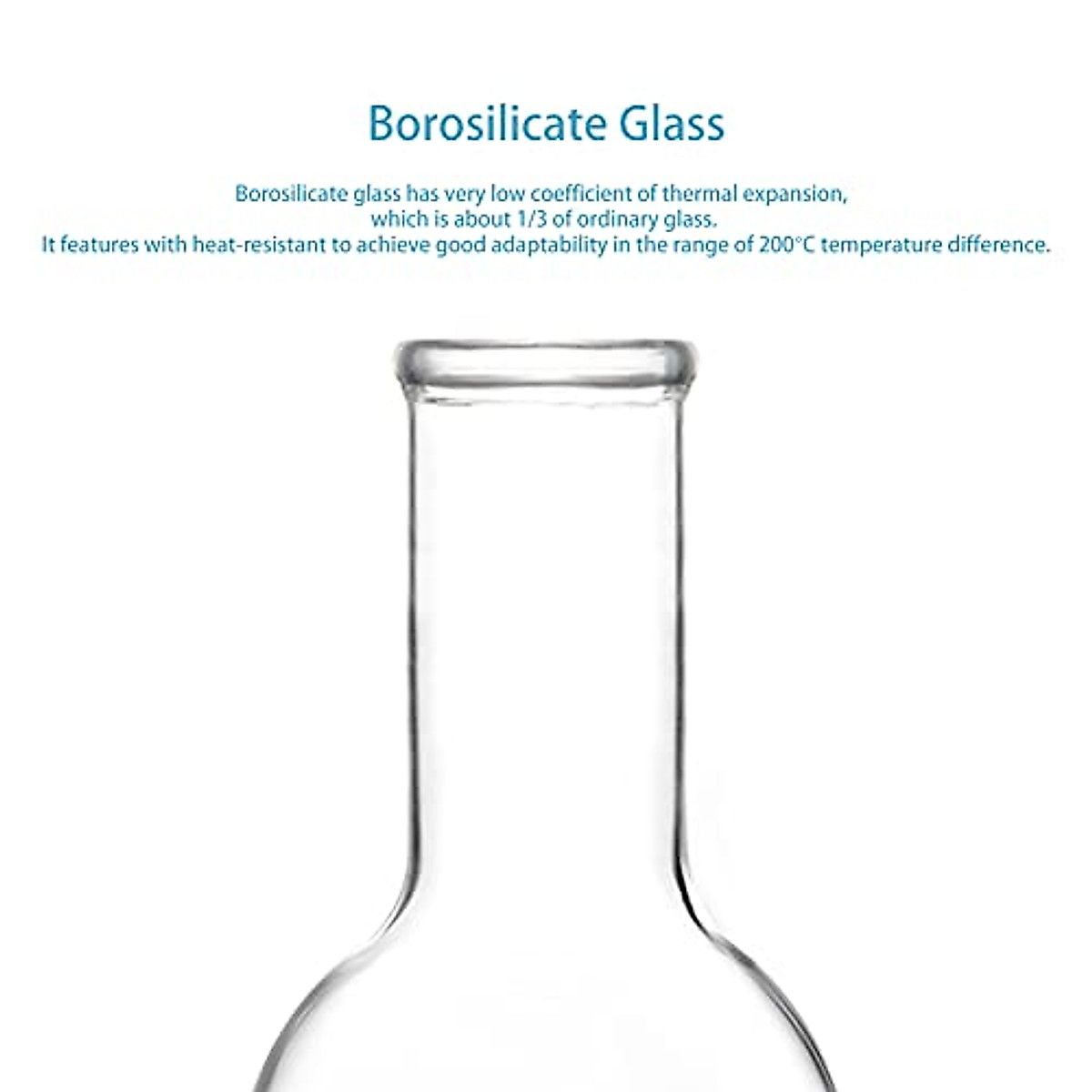 StonyLab Glass 100 ml Long Neck Round Bottom Flask, Borosilicate Glass Heavy Wall Round Bottom Boiling Flask RBF with Long Neck, 100ml