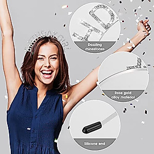 WLLHYF Birthday Crowns Girl Headband Birthday Sash Bling Rhinestone Hair Band Princess Tiara Sweet Happy Birthday Accessories for Women Girls Party Valentine's Day Festival Decorations