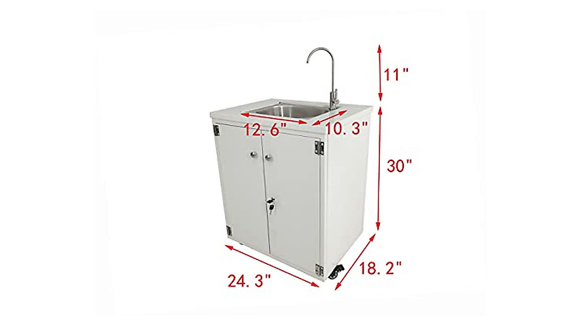 Portable Hand Wash Station - Steel Sink with Pump