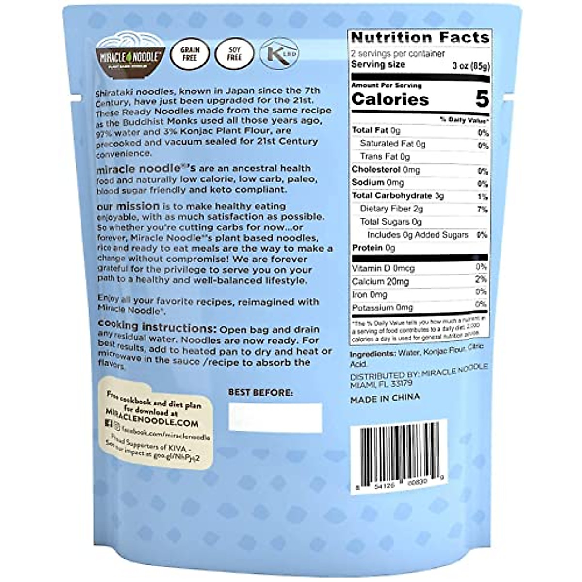 Miracle Noodle Spaghetti Noodles - Shirataki Noodles. Ready To Eat, Konjac, Low Carb, Keto, Paleo, Vegan, Gluten Free, Low-Calorie Pasta - 7 Oz, 6-Pack