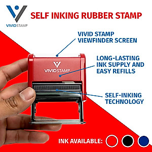 Paid Self Inking Rubber Stamp (Red) - Medium
