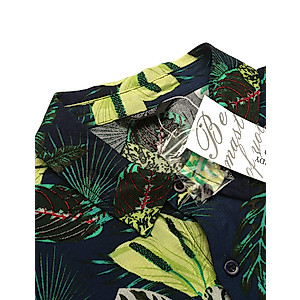COOFANDY Men's Floral Pattern 2 Piece Summer Beach Short Sleeve Tracksuits