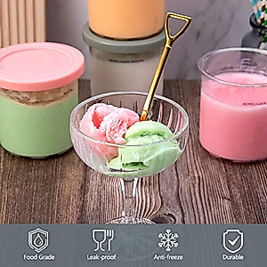 PARBEE 160z Extra Pint Containers with Lids 4 Pack Replacement Compatible with Ninja Creami NC301 NC300 NC299AMZ Series Ice Cream Maker, Dishwasher Safe Pints