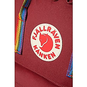 Fjällräven Kånken Rainbow Backpack for Men, and Women - Durable Fabric with Adjustable Shoulder Straps, and Lightweight Backpack Ox Red/Rainbow Pattern One Size One Size