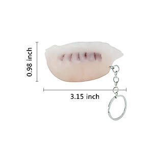 MuHou Large Meat Dumpling Keychain Simulation Dumpling Keys Holder Key Ring Key Organizer Car Pendant Bags Charm