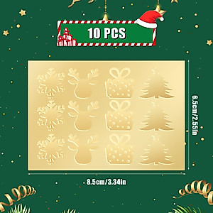 AIEX 120pcs Christmas Envelope Seal Stickers, Envelope Seals Elk Snowflake Present Package Christmas Tree Gold Foil Stickers for Envelopes Greeting Cards Biscuit Bags Present Boxes(4 Patterns)