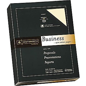 Southworth 404IC 25% Cotton Business Paper Ivory 24 lbs. Wove 8-1/2 x 11 500/Box FSC