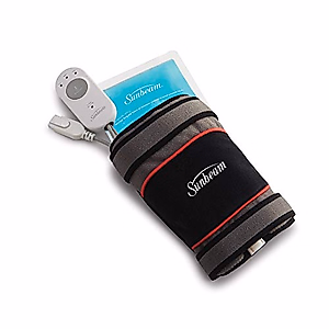 Sunbeam Heating Pad Wrap for Joint Pain Relief with Frozen Pack, Auto Shut Off and Moist Heating Option, Black/Grey