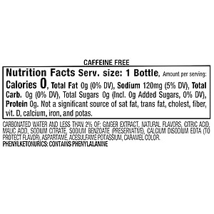 Diet Canada Dry Ginger Ale Soda, 12 Fluid Ounce Bottle, 8 Count