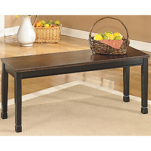 Signature Design by Ashley Owingsville Modern Farmhouse Dining Room Bench, Black and Brown