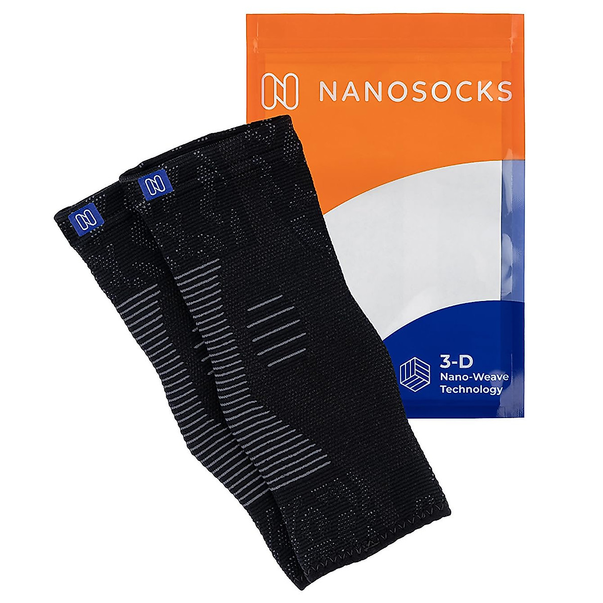 NanoSocks Compression Socks for Women & Men (1 Pair) - BEST Ankle Brace Support Sleeve for Neuropathy, Plantar Fasciitis, Diabetic Foot Nerve Pain Relief - Toeless (Medium, Black)