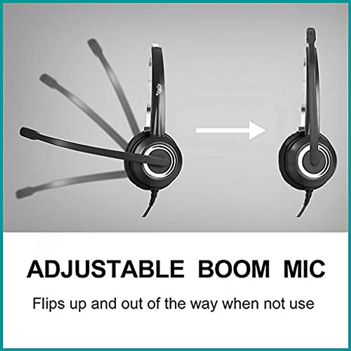 Polycom Phone Headset Noise Cancelling Mic RJ9 U10P Bottom Cable Compatible with Polycom VVX, Shoretel, Nortel (Avaya) Phones