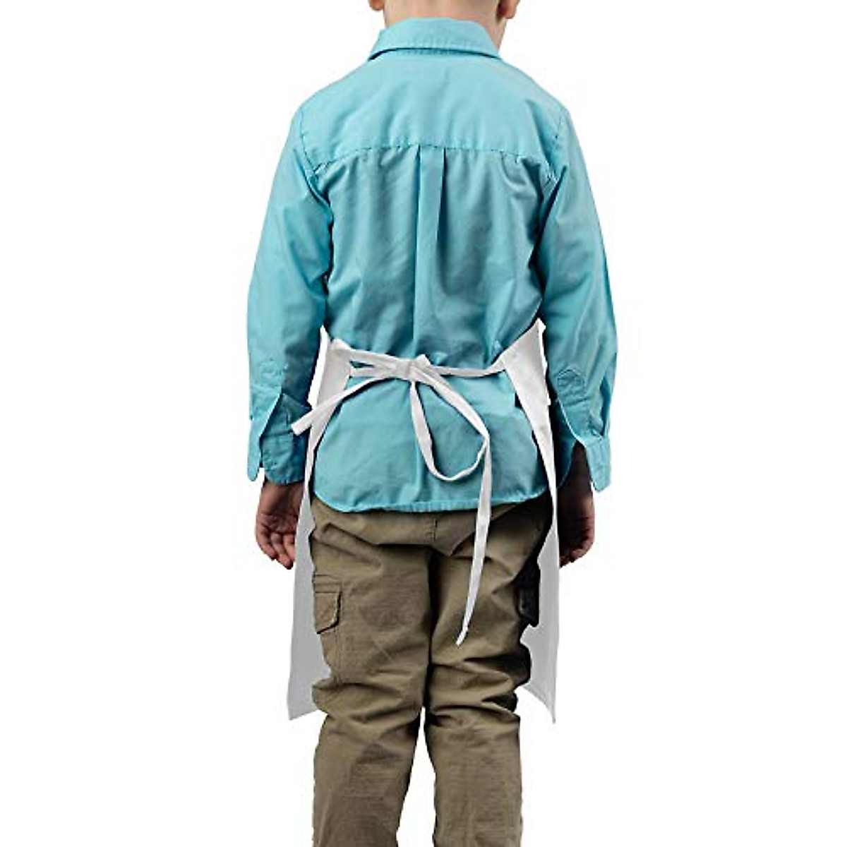 KNG Kids Cooking Apron for Girls and Boys – Small, White