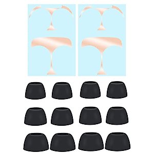 Dust Guard Ear Tips Kit for Galaxy Buds Pro SM-R190, 2 Ultra Thin Dust Proof Metallic Stickers Cover and 6 Pairs Replacement Eartips Compatible with Samsung Galaxy Buds Pro - S/M/L Rose Gold