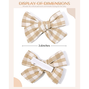 doboi 20PCS 3.6 Inches Baby Girls Linen Hair Bows Clips 10 Colors Fully Lined Hair Barrettes Accessories for Babies Infant Toddlers Kids in Pairs