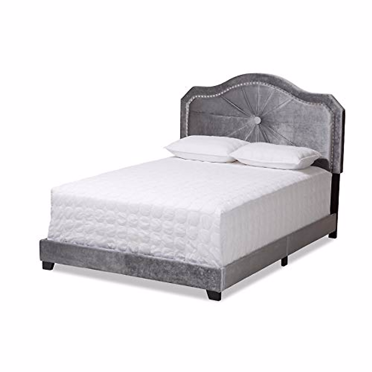 Baxton Studio Beds (Box Spring Required), Queen, Gray