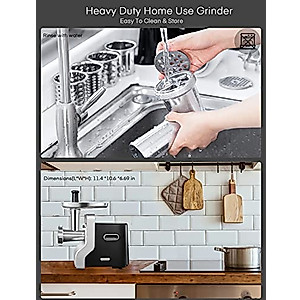 Meat Grinder Heavy Duty, 3000W Max Ultra Powerful, 5 in 1 HOUSNAT Multifunction Electric Meat Grinder, Sausage Stuffer, Slicer/Shredder/Grater, Kubbe & Tomato Juicing Kits, Home Kitchen Use