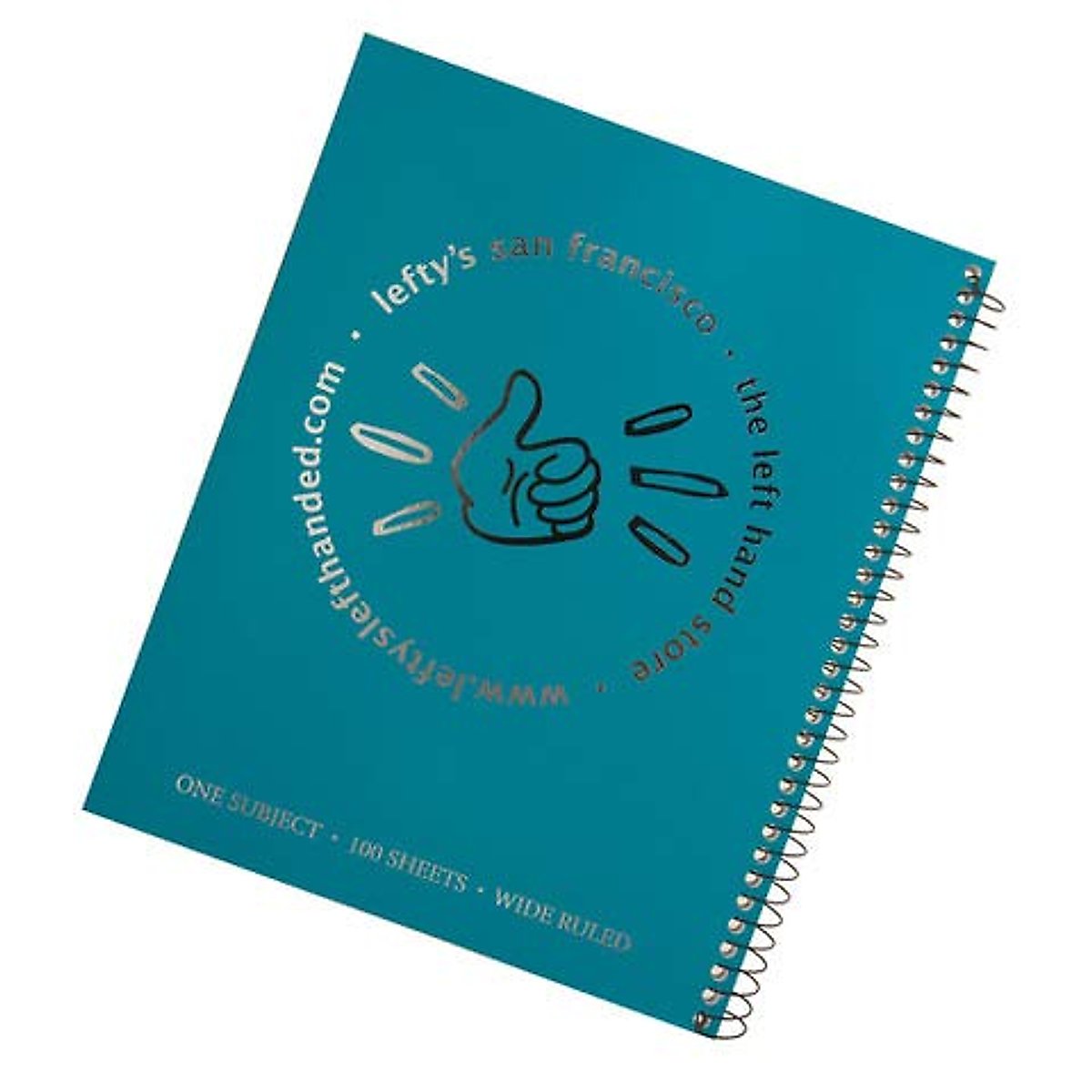 Left-Handed Only from Lefty's Wide Ruled Notebook with Logo Cover, Set of 3, Assorted Colors