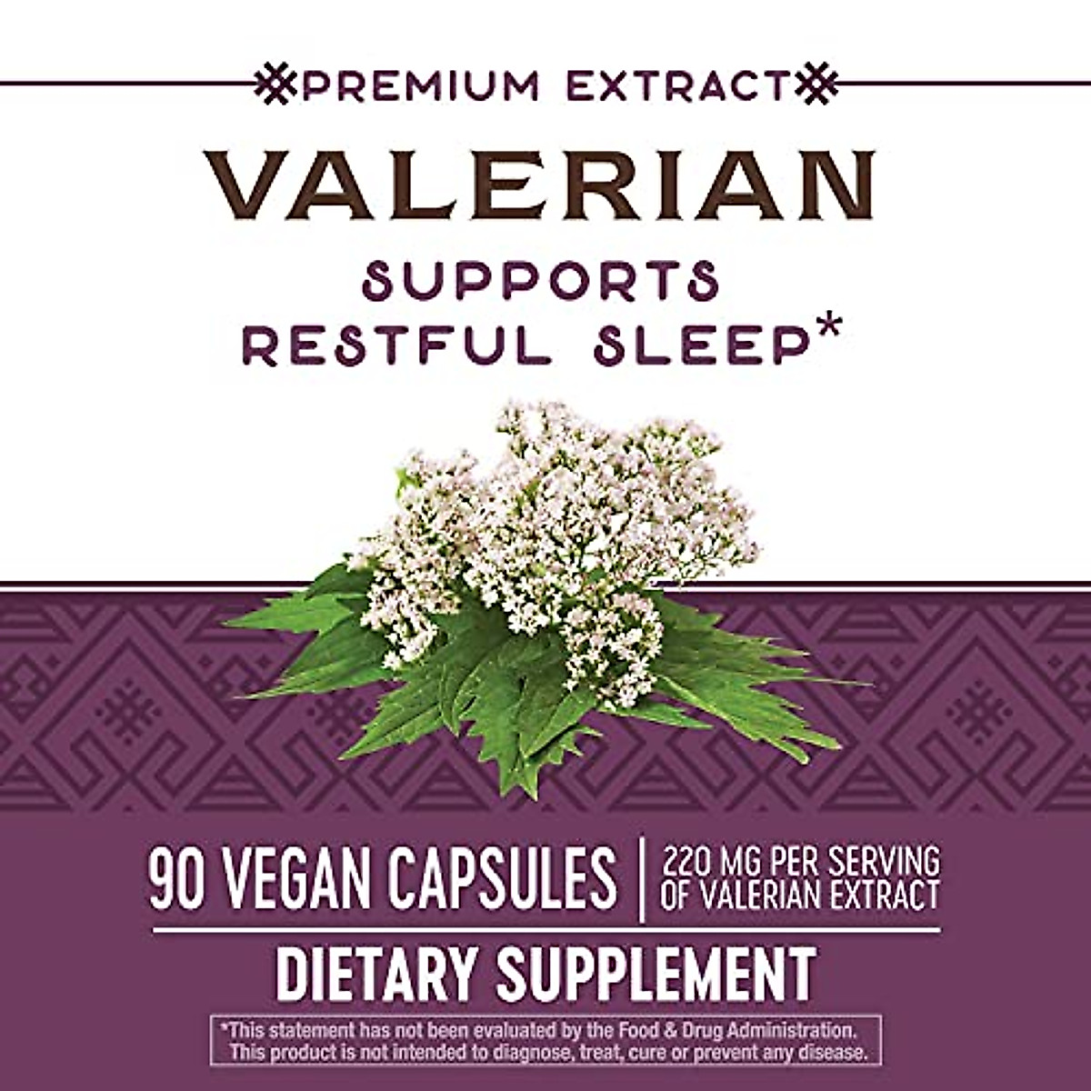 Nature's Way Valerian; 08% Valerenic Acids; Non-GMO Project Verified; Gluten Free; 90 VCaps (Pack of 2)