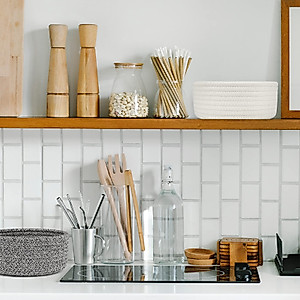 ABenkle 2 Pack Small Baskets, Cotton Rope Woven Basket, Cute Mini Tiny Storage Baskets, Decorative Boho Basket for Nursery Living Room Bedroom Shelf, Empty Gift Basket - Mixed Grey