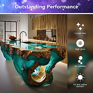 Epoxy Resin 68OZ - Crystal Clear Epoxy Resin Kit - No Yellowing No Bubble Art Resin Casting Resin for Art Crafts, Jewelry Making, Wood & Resin Molds(34OZ x 2)